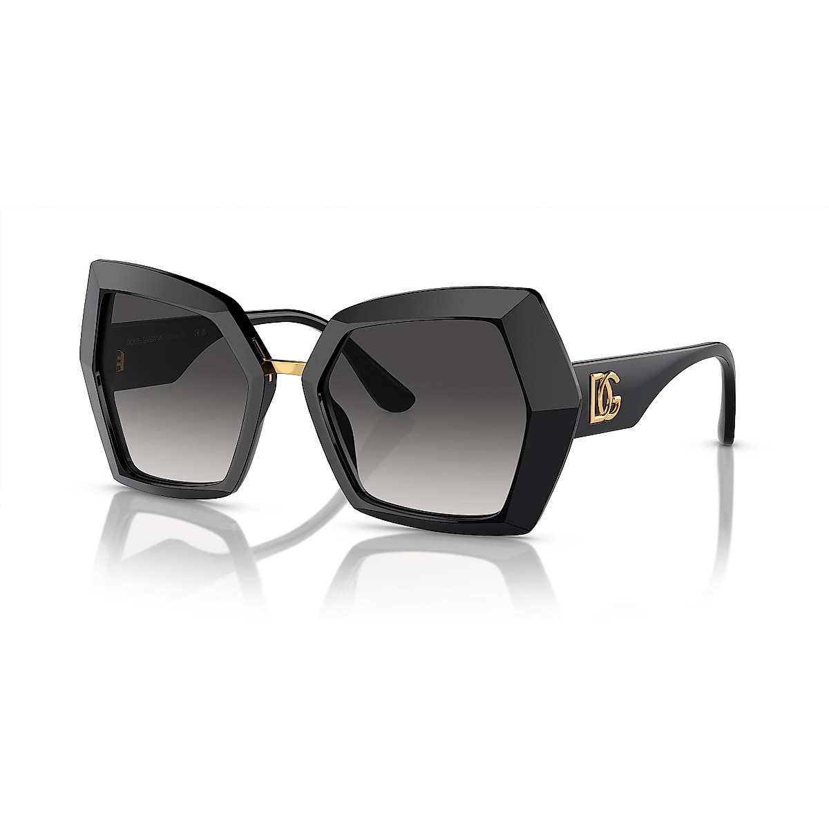 Dolce & Gabbana DG4377 Womens Sunglasses Black/Black/Grey Gradient One Size