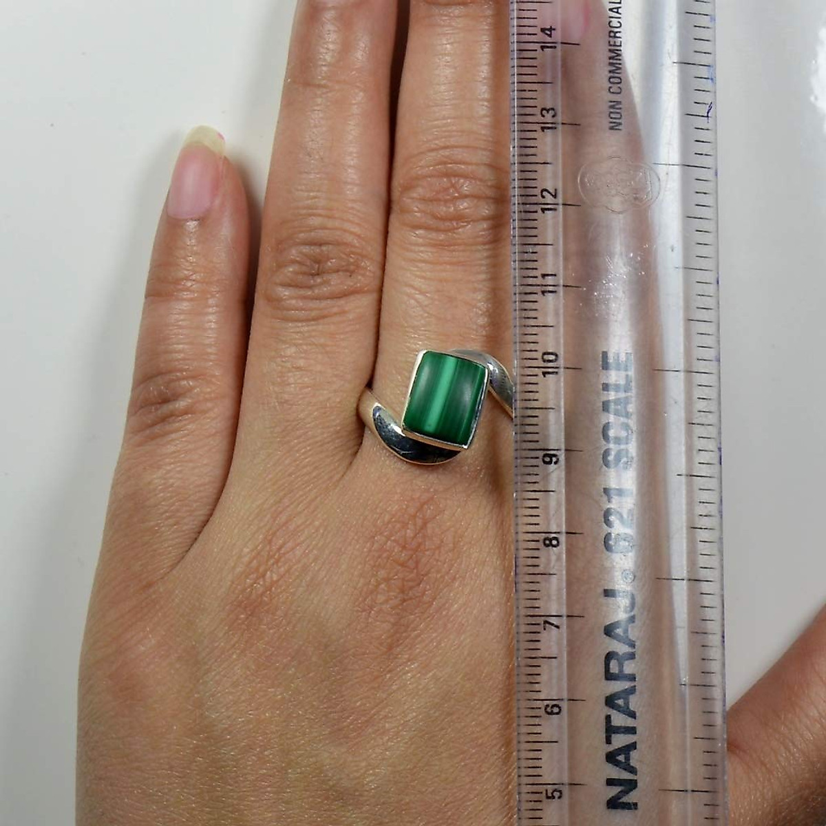 55Carat Genuine Malachite Rings 925 Sterling Silver Green Gemstone Handcrafted Jewelry for Gift Size 4-13