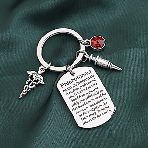 PLITI Phlebotomist Keychain Venipuncturist Gift Phlebotomy Graduation Gift Phlebotomy Technician Gift For Nurse Doctor Lab Tech Gift (Phlebotomist ky)