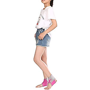 Kids Children Compression Ankle Brace Support Sleeve Adjustable Foot Stabilizer Ankle Guard Pads for Arthritic Pain Relief & Injury Rehabilitation, Elastic Ankle Protector for Sports, 1 Pair