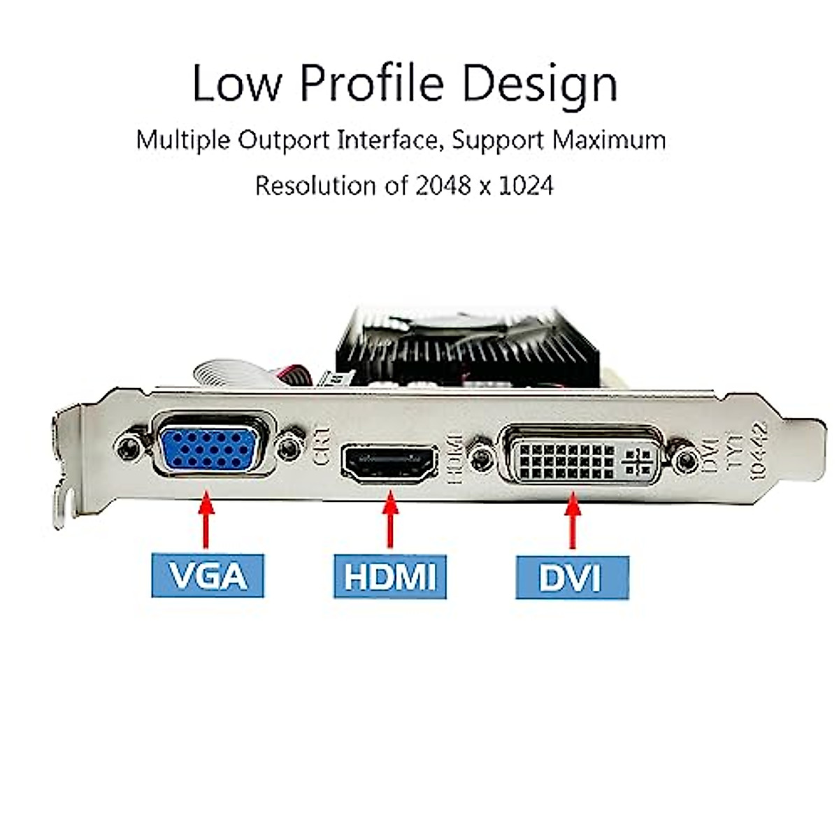 QTHREE GeForce 210 Graphic Card,1024 MB,DDR3,64 Bits,HDMI,DVI,VGA,589 MHz Core Frequency Desktop Video Card for PC Working,DirectX 10.1, OpenGL 3.3,PCI Express x16,Low Profile