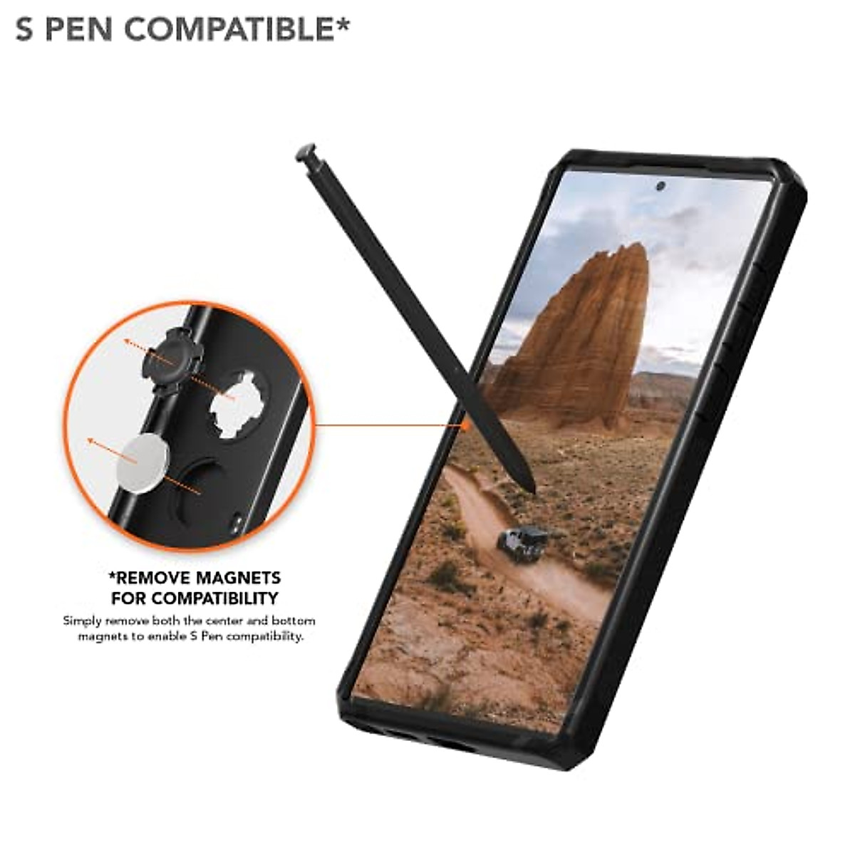 Rokform - Galaxy S22 Ultra 5G Rugged Case + Magnetic Sport Ring Stand & Grip