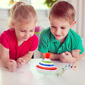 TOYANDONA 1pcs Light Up Spinning Top Toy, Flashing Gyroscope Toys with Music and Lights for Boy and Girl Birthday