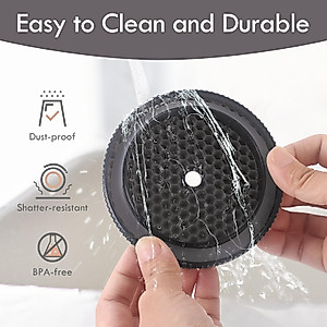 UXIETIN Replacement Lids Compatible with Starbucks,Matte Shatter-Resistant Tumbler Lid Replacement Compatible with 24oz or 16oz Starbucks Cup (Black)