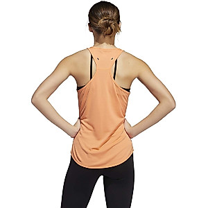 adidas Women's Run It 3-Stripe Tank, Amber Tint, Large