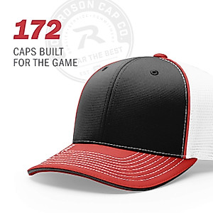 Richardson Unisex 172 Trucker Pulse Sportmesh R-Flex Baseball Cap, Tri Maroon/Charcoal/Black LG-XL, Large/X-Large