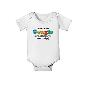 TOOLOUD I Don't Need Google - Uncle Baby Romper Bodysuit - White - 6 Months
