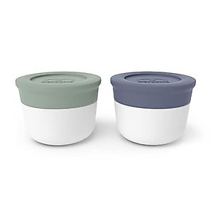 monbento - Lunch Box Sauce Containers MB Temple S Natural - Tiny Leak-Proof Containers - Reusables - For Work Lunch Packing - Suitable for Bento Box MB Original & MB Square - Green & Blue