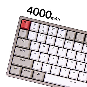 Keychron K2 75% Layout Bluetooth Wireless Mechanical Gaming Keyboard for Mac, Multitasking Type-C Wired 84 Keys Computer Keyboard for Windows with Keychron Mechanical Red Switch Aluminum Frame