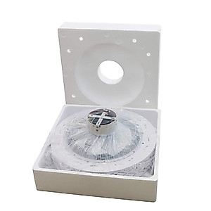 TFCFL Modern LED Ceiling Fan with Light, 22" Invisible Dimmable Acrylic Bladeless Chandelier Fan with Remote Control 3 Colors Change 3-Speed for Bedroom Living Room (White)