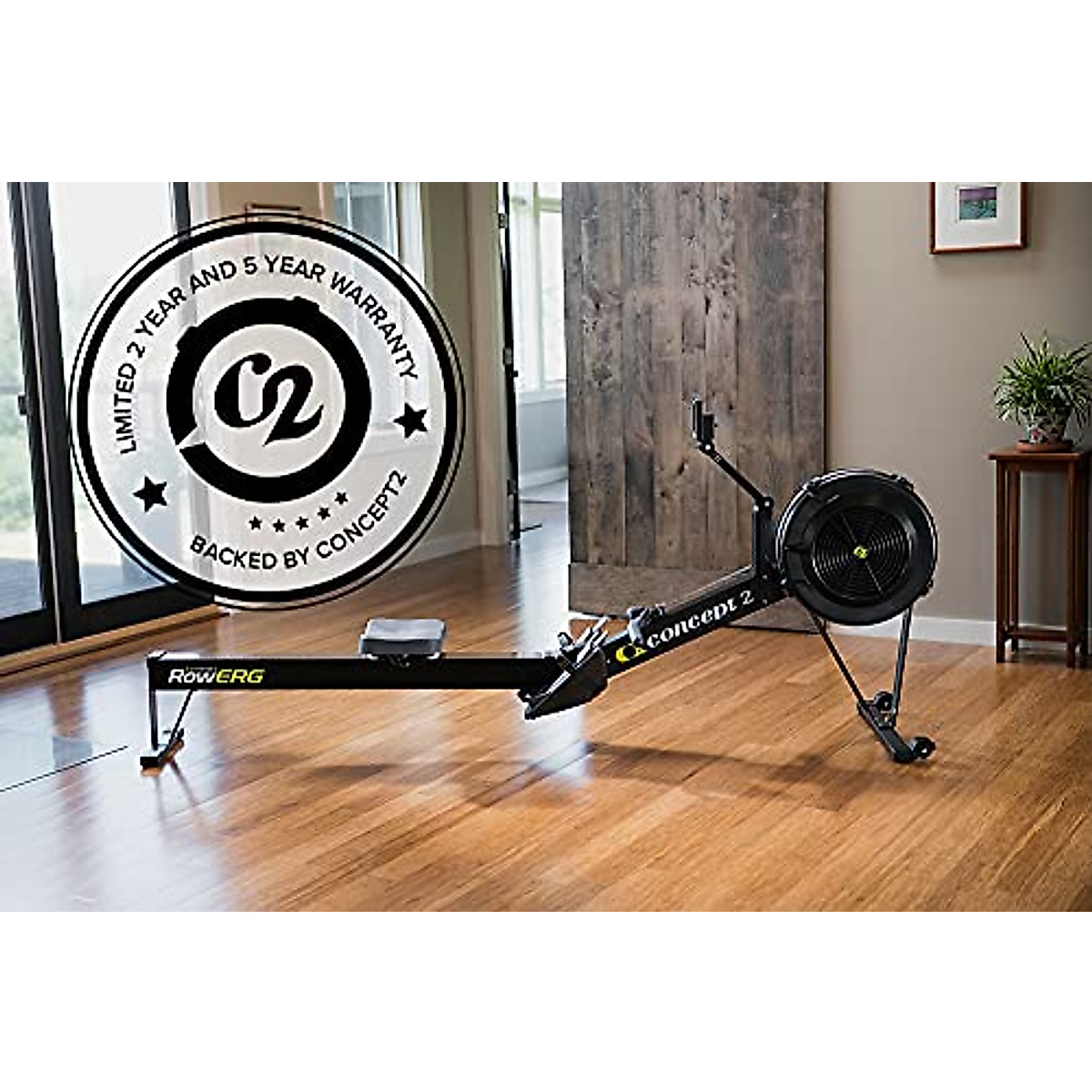 Concept2 RowErg Indoor Rowing Machine - PM5 Monitor, Device Holder, Adjustable Air Resistance, Easy Storage