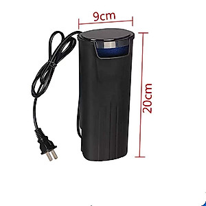 TechnologyMatter Turtle Filter Submersible Low Water Level Waterfall Filter Turtle Tank Aquarium Filter (Black Filter)