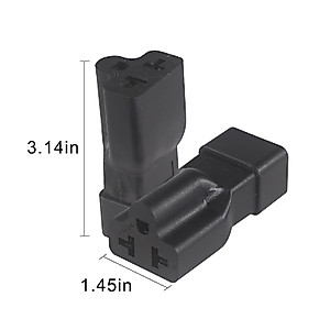 QIUCABLE IEC to NEMA Adapter,5-15R to C20,5-20R to C20,6-15R to C20,6-20R to C20;IEC 320 C20 Male to 4-in-1 Nema 5-15R/20R 6-15R/20R Female,T Blade Plug Adapter,Power Converters Comb Adapter(2-Pack)