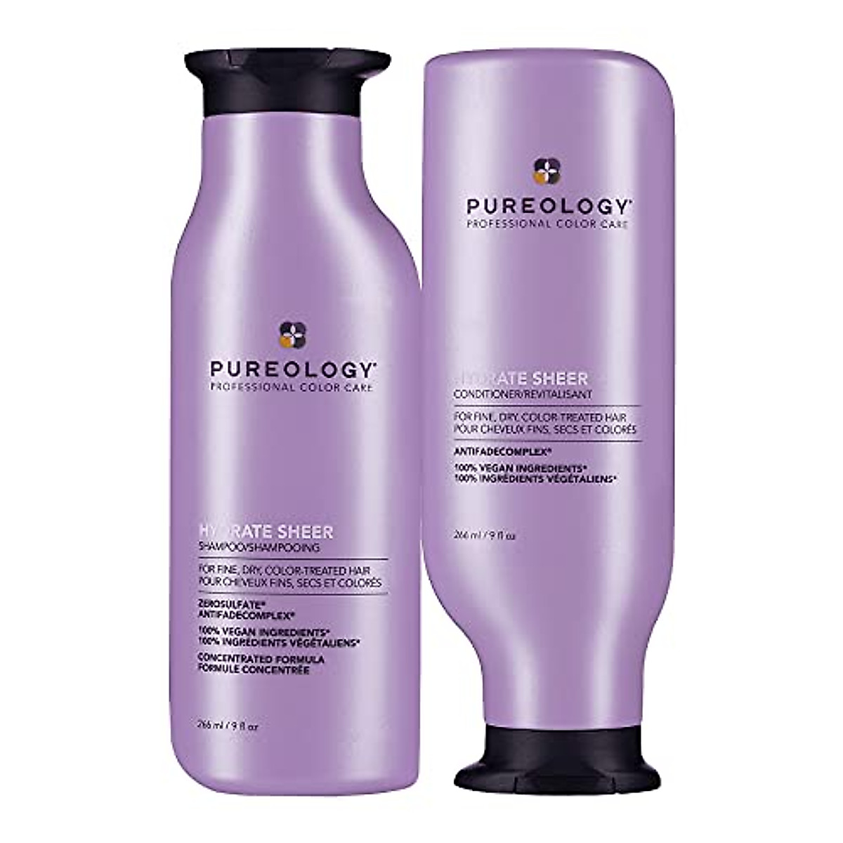 Pureology Hydrate Sheer Nourishing Shampoo | For Fine, Dry Color Treated Hair | Sulfate-Free | Silicone-Free | Vegan