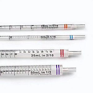 10ml Serological Pipette - Orange Striped, Individually Wrapped(Case of 50)