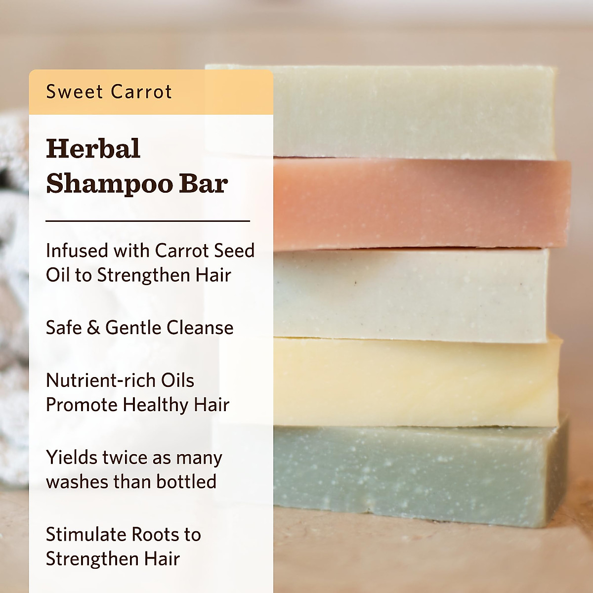 Moon Valley Organics HERBAL SHAMPOO BAR - SWEET CARROT (2PACK)