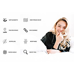 Luxury 1000 Thread Count 100% Egyptian Cotton Bed Sheets 4 Pc Queen Size Sheet Set Navy Blue, Sateen Weave Bed Sheets, Single Ply Yarns, Luxury Collection, Fits mattress up to 16” Deep Pocket