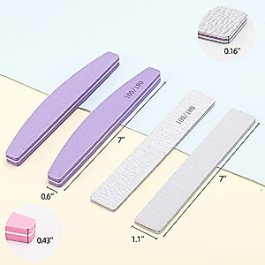 35 Count 100/180 Grit Nail Files and Buffers Kit, Sponge Nail Buffing Blocks Double Sided Emery Boards for Acrylic Nails