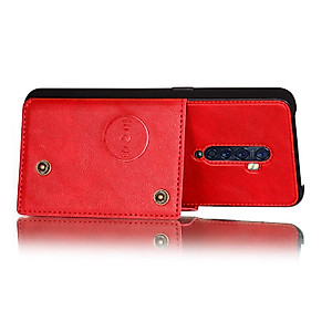 Elubugod Case for Oppo Reno 2 Case Cover,with Card Slot Case for Oppo Reno2 PCKM70 PCKT00 PCKM00 CPH1907 Case Cover Red