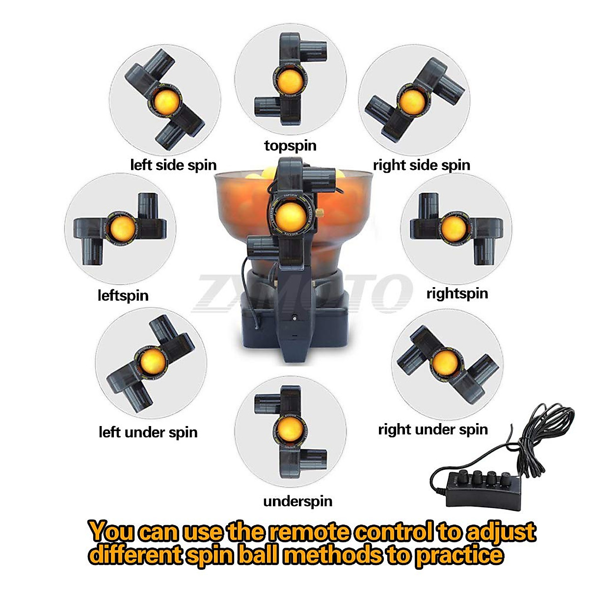 ZXMOTO Table Tennis Robot Automatic Ping Pong Robot Machine for Training (HP-07)