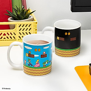 Paladone Super Mario Level Heat Changing Coffee Mug - Licensed Nintendo Merchandise - Gift for Gamers, Nerds, Nintendo Mario Fans, Men, and Retro Game Enthusiasts - 10 Ounces