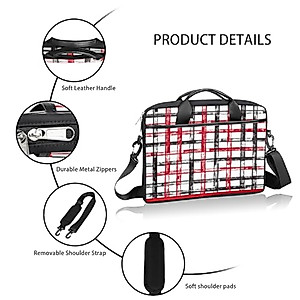 Retro Square Laptop Computer Bag Waterproof Shoulder Messenger Bag 13-15 inch Durable Laptop Tote Bag with Shoulder Strap Handle Lightweight Crossbody Briefcase