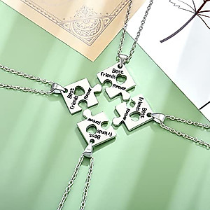 FJ BFF Best Friends Necklaces Puzzle Friendship Necklace for 4