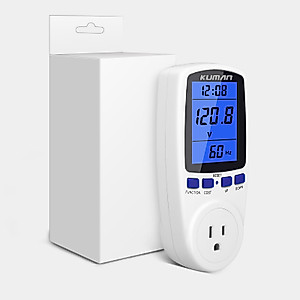 Upgraded Watt Meter, Home Electricity Usage Monitor, Plug-in Socket Power Meter, Power Watt Voltage Amps Meter Tester, Overload Protection