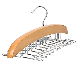 Resovo Tank Top Hanger with Premium Wood, 24 Large Capacity, Space Saving,360 Degree Rotating, Foldable Metal Hooks, Tank Tops