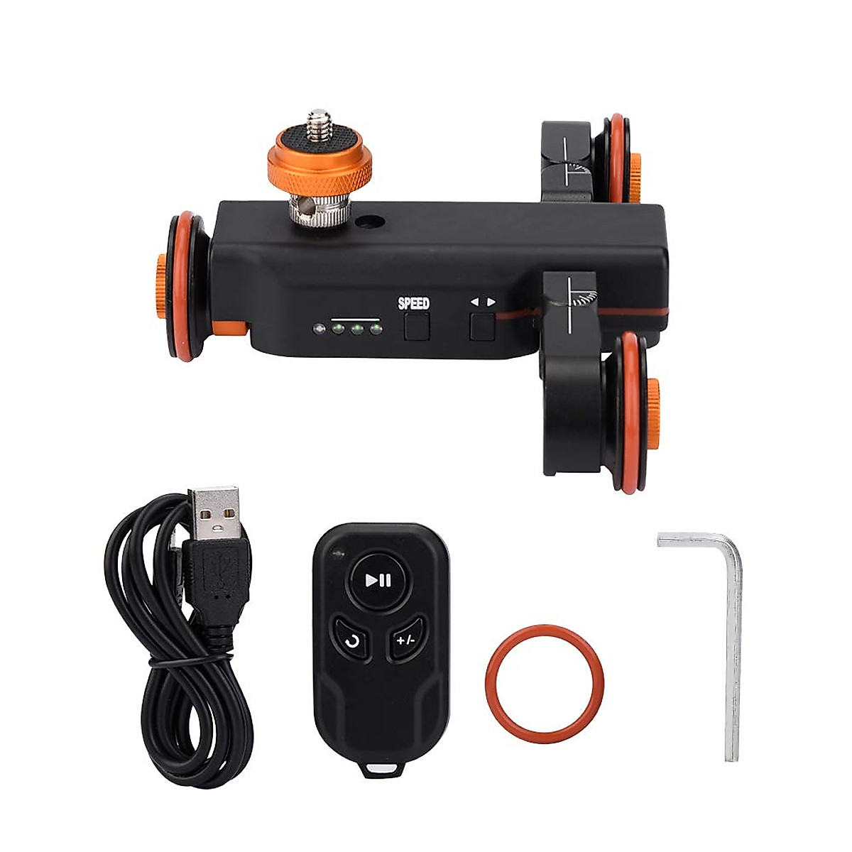 Tosuny L4X Mini Motorized Camera Slider with Remote Controller, 3 Speeds Video Camera Pulley Car Dolly Rolling Slider Skater, Compatible with DLSR Cameras, Action Cameras, and Cellphone