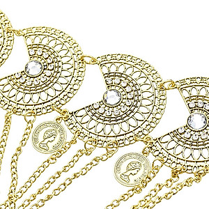 Rhinestone Tassel Belt Waist Chain Belly Body Chain Dance Indian Beach Gypsy Jewelry for Women Vacation