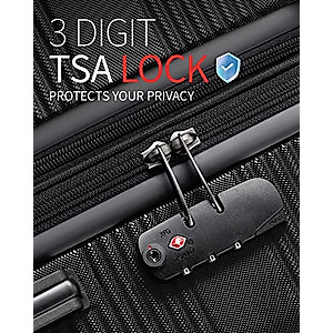 Zitahli Luggage, Expandable Suitcase Checked Luggage, Hardside Luggage with TSA Lock Spinner Wheels YKK zippers, 28in (Black)