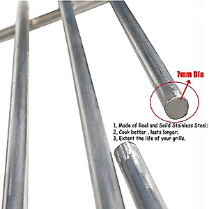 Hisencn Replacement Parts for Master Forge 1010037 1010048 Gas Grill Models, Stainless Steel Burners, Stainless Heat Plates Tent Shield and Cooking Grids Grill Grate Repair Kit