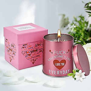 Valentines Day Gifts for Her, Funny Romantic Naughty Gifts for Her Tin Soy Candles Stress Relief Unique Gifts Ideas for Girlfriend Wife Women, 9oz Scented Candles
