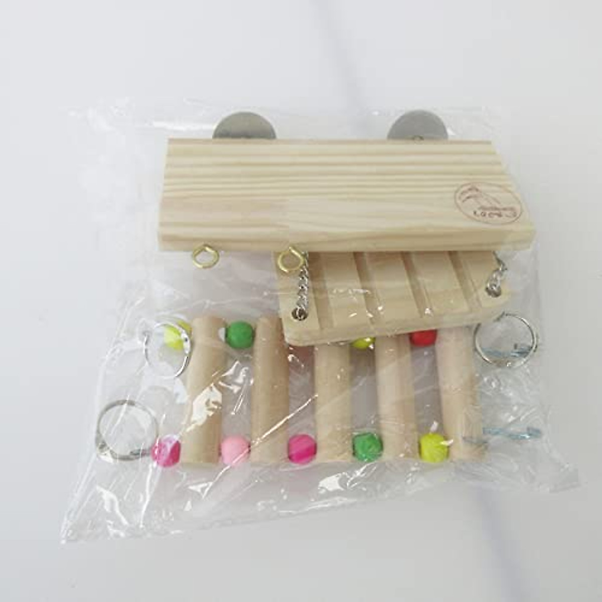 Bird Wooden Playground Stands with Climbing Ladder, Parrot Play Stand for Green Cheeks, Parakeet, Chinchilla, Hamster, Baby Lovebird, Bird Ladders, Bird Cage Toys Set