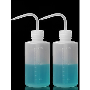 HOOMBOOM 2Pcs Tattoo Wash Bottle 250ml | 8oz Water Squirt Bottle Succulent Watering, Safety Rinse Bottle Watering Tools for Medical Succulent Cleaning Washing Bottle White