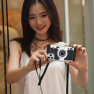 Awsaccy Emily in Paris Phone Case Compatible with iPhone 12 / iPhone 12 Pro 6.1 inch Camera Case Vintage Cover Cute 3D Cool Unique Design Silicone Case with Removable Neck Strap for Girls Women Black