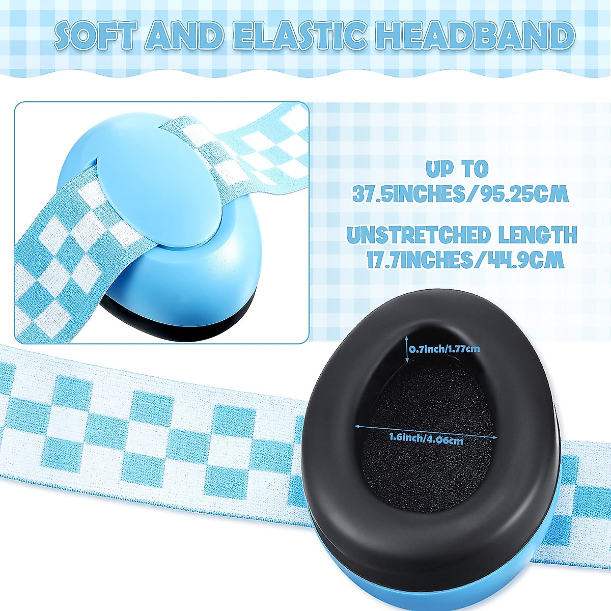 TOODOO Baby Ear Protection Noise Cancelling Ear Muffs Toddler Headphone with Adjustable Elastic Headband for Baby 3-36 Month