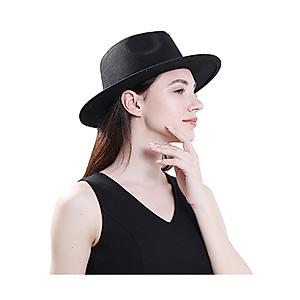 Lisianthus Women Belt Buckle Fedora Hat Black
