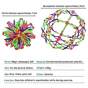 Expandable BreathingColorful Inflatable Ball Expandable Magic Ball, Suitable for Practicing Yoga, deep Breathing, Toy Ball relieves Stress and Anxiety Boys and Girls