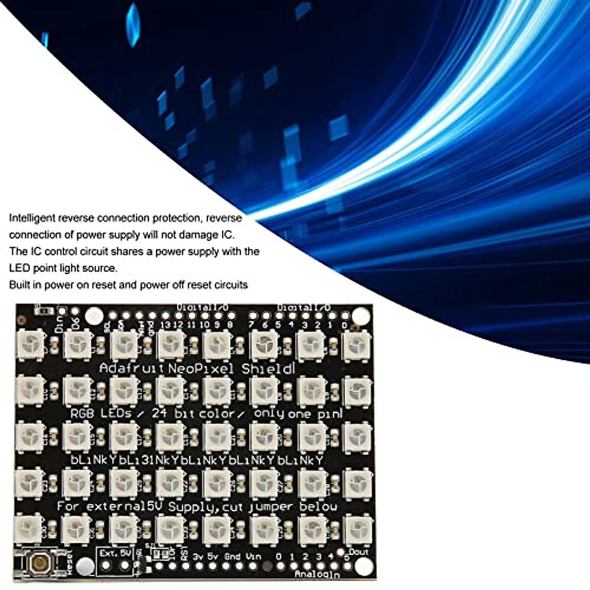 Naroote Color Light Development Board, 40 Bit WS2812B 5050 RGB LED Full Color Integrated Controller for Bars
