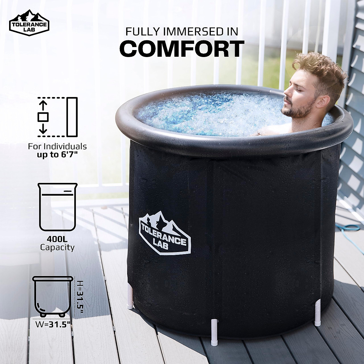 Ice Bath Tub for Cold Plunge | Portable Bathtub Large Inflatable Tub | Polar Cold Plunge Tub | Cold Plunge Tank with Cold Tub Chiller Recovery | Ice Bath Tub for Athletes, Adults, of all Ages
