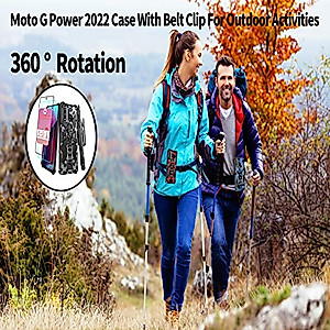 for Moto G Power 2022 Case with Screen Protector Moto G Power Case 2022 with Belt Clip Moto G Power 2022 Case Kickstand Military Grade Heavy Duty Camo Case for Moto G Power 2022 Men Women (Blue CAMO)