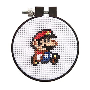 Dimensions 72-75184 Arts and Crafts Super Mario Bros Counted Cross Stitch Kit for Beginners, 11 Count White Aida, 3''D