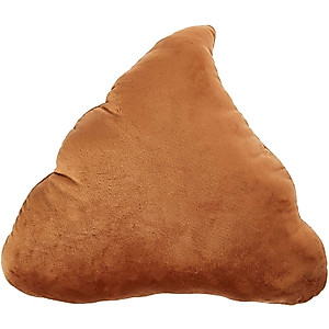 HongMall Cute Plush Poop Pillow Cushion Toy Throw Pillows Gift for Friends, Kids and Dogs, 13.8x13.8 Inch (Brown)
