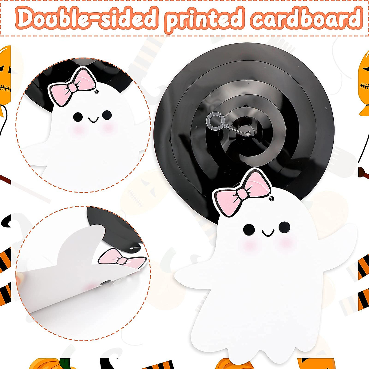 K KUMEED Halloween Decorations Hanging Swirls 20pcs, Ghost Hanging Decorations Perfect for Home Indoor Outdoor Halloween Baby Shower Party Decorations