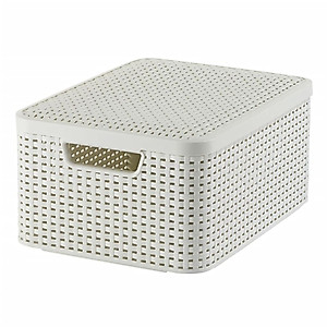 Curver Style Shelf Baskets, Polypropylene, Ecru, 39.3 x 29.3 x 18.7 cm