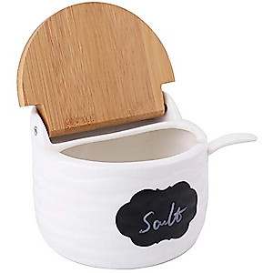 Lawei 3 pack Ceramic Sugar Bowls Set - 9 oz Porcelain Condiment Jar Spice Container with Spoons and Lids for Home and Kitchen