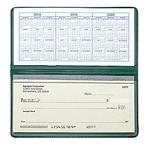 Forest Green Vinyl Checkbook Cover, Top Tear Personal Vinyl Checkbook Cover