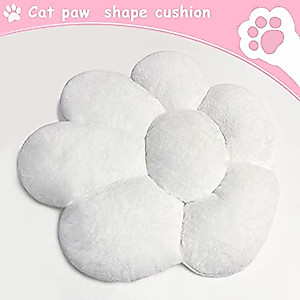 DOBUONO Cat Paw Cushion Cute Chair Cushions Kawaii Cat Paw Shape 28"x 24"Gaming Chair Cushion Kitty Plush Lazy Sofa Pillow for Girl Gamer Chair,Kawaii Accessories Stuff Room Decor (White)